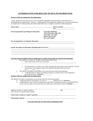 Authorization for Disclosure of Consumer Medical/ ... Doc Template ...