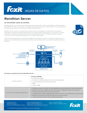 Fillable Online Rendition Server Data Sheet Fax Email Print - pdfFiller
