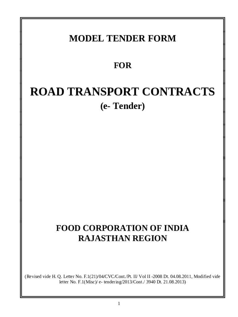 ROAD TRANSPORT CONTRACTS - Food Corporation of India - fci gov Doc ...