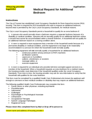 Medical Request for Additional Bedroom - City of Toronto Doc Template ...