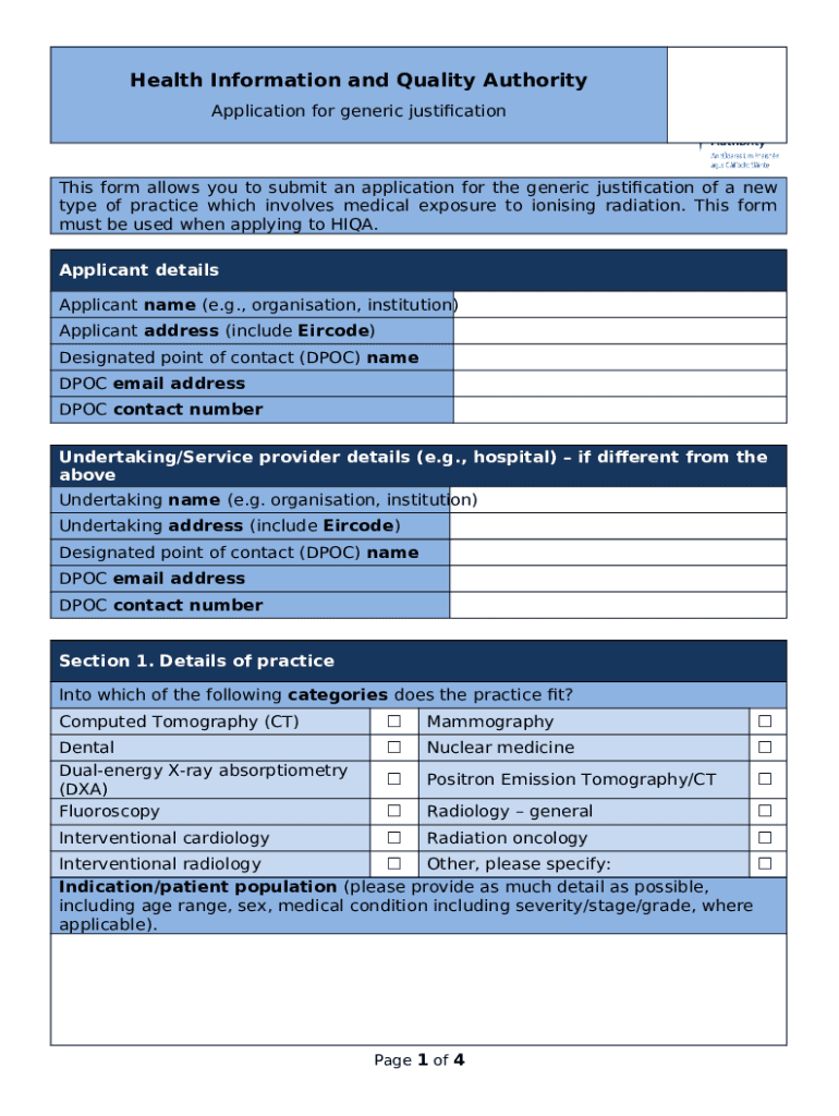 Generic JustificationApplication Doc Template | pdfFiller