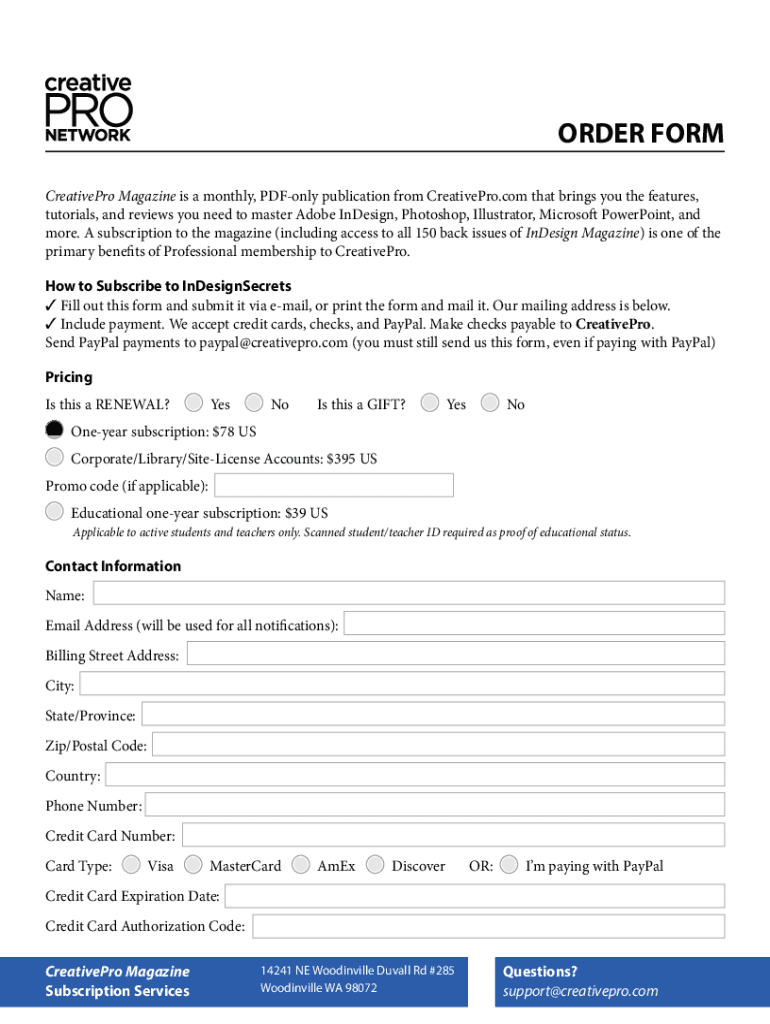 Fillable Online Become a Member of CreativePro Network Fax Email Print - pdfFiller