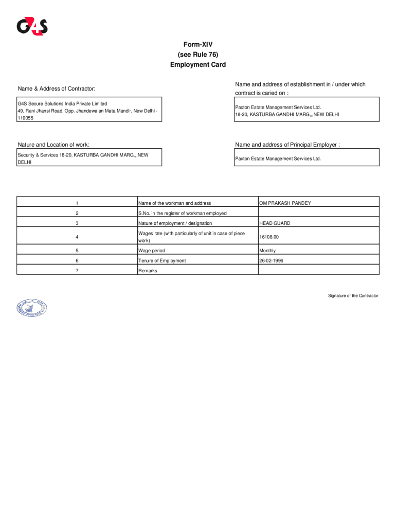Fillable Online Form Xiv In Excel Format - Fill Online, Printable ...