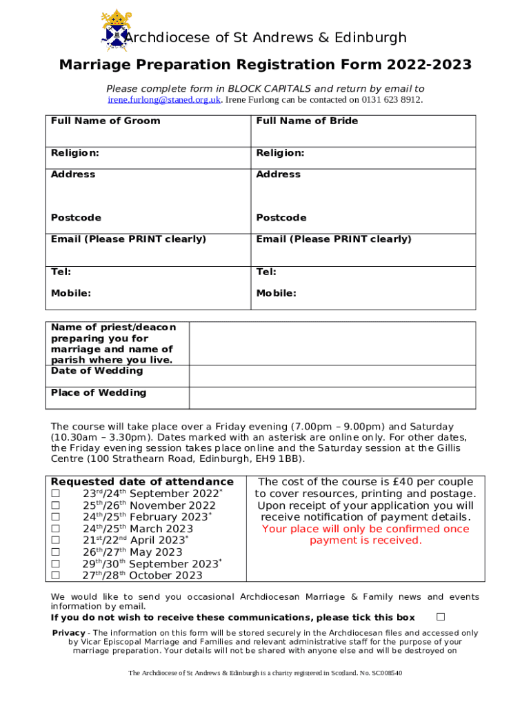 Register now for latest marriage preparation courses Doc Template ...