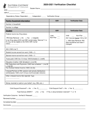 Fillable Online Independent Verification Worksheet (V1) 2020-2021 Call 1 ... Fax Email Print ...