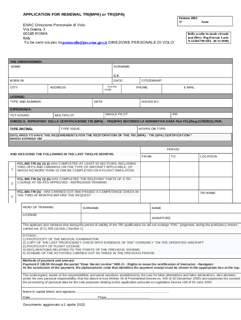 ADEMPIMENTI PER OTTENERE LA NOMINA TRI/SFI Doc Template | pdfFiller