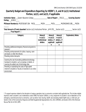 Quarterly filing report HEERF II 6.30.21.docx Doc Template | pdfFiller