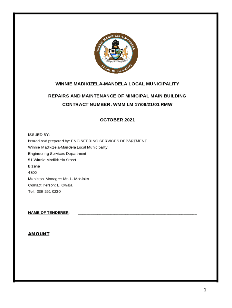 Tenders - Winnie Madikizela-Mandela Local Municipality Doc Template ...
