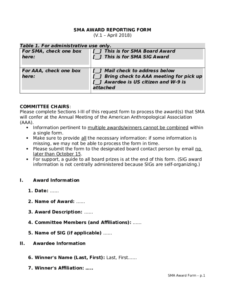 SMA Award Service Digest Order - smany.org Doc Template | pdfFiller