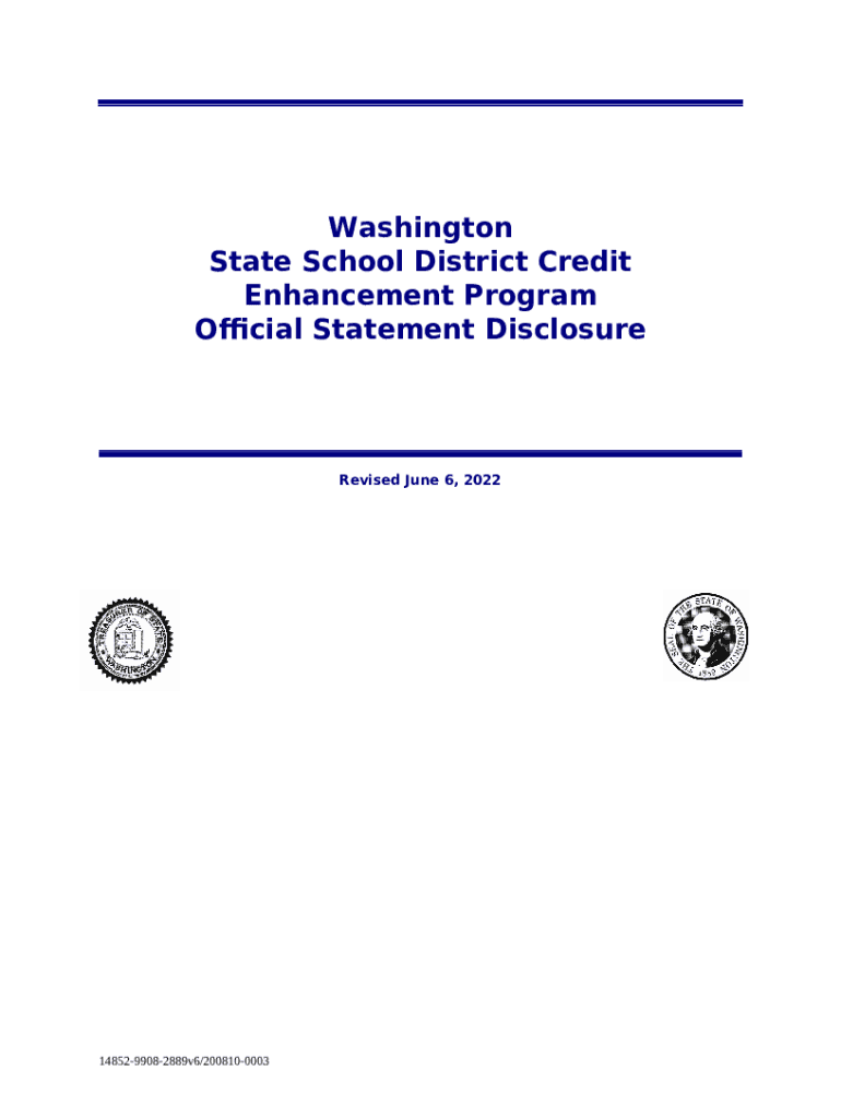 Official Statement Disclosure - Washington State Treasurer Doc Template ...