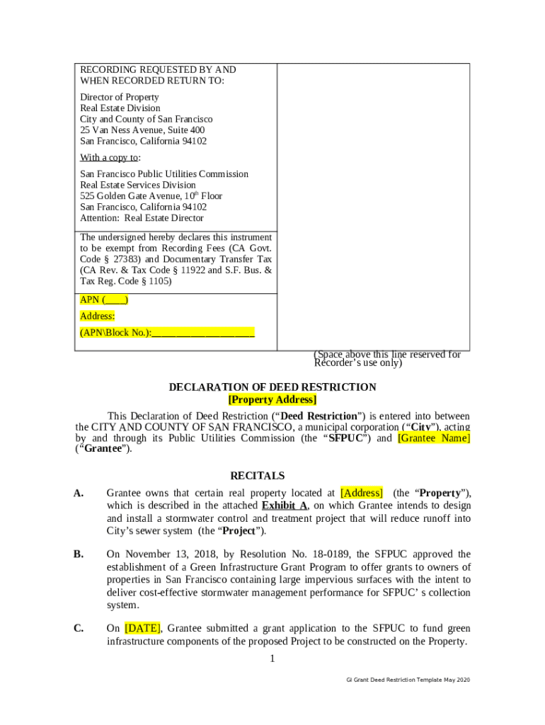 green infrastructure grant program - SFPUC Doc Template | pdfFiller