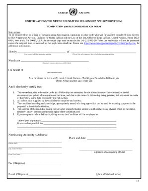 united nations-the nippon foundation fellowship application Doc ...