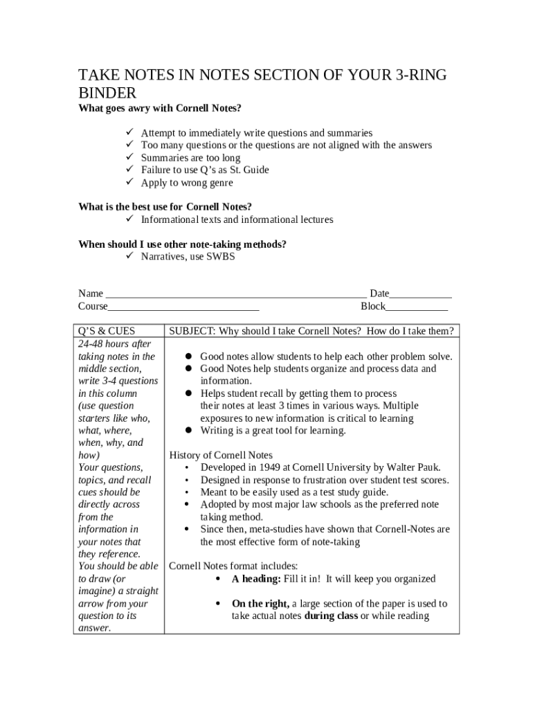 How to Choose the Best Note Taking Method - Chloe Burroughs Doc ...