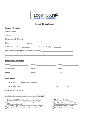 Fillable Online Small Business Membership Application Form Fax Email Print - pdfFiller