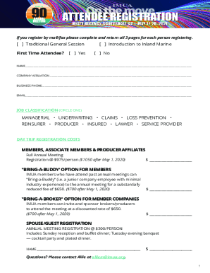 Fillable Online If you register by mail/fax please complete and return all 3 pages for each ...