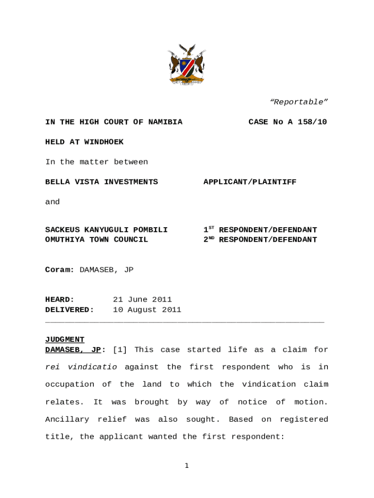 the basis of respondent's claim to ownership - NamibLII Doc Template ...