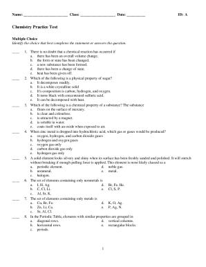 Fillable Online A.P. Chemistry Practice Test: Ch. 16 - Spontaneity ...
