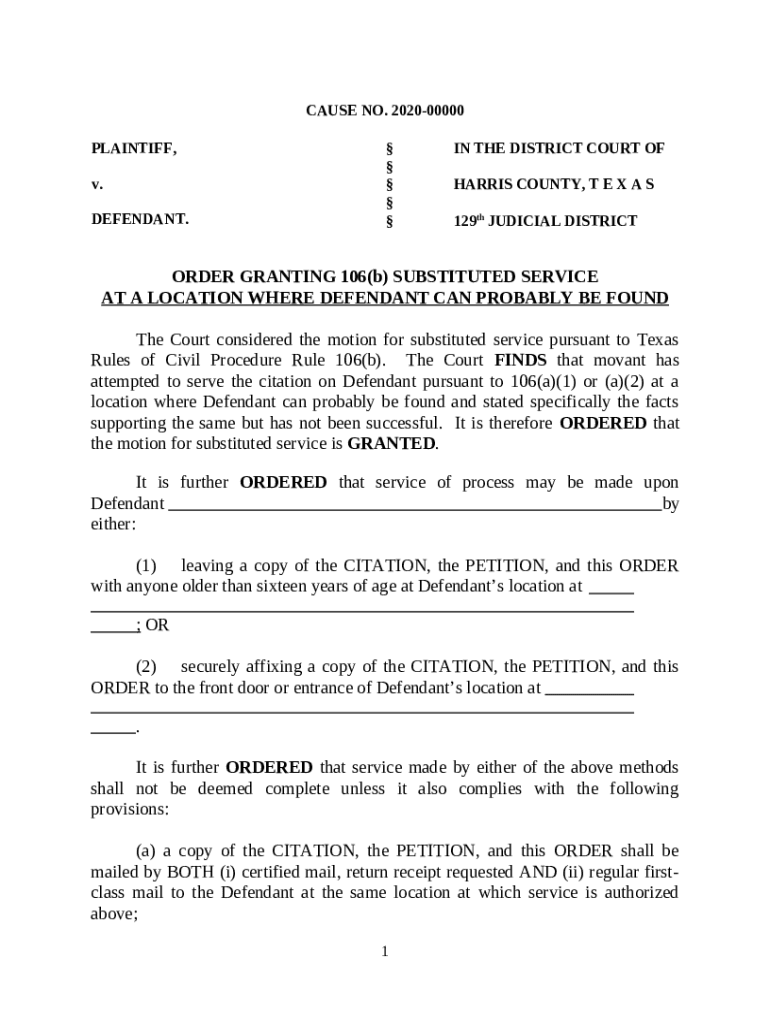 106 Order Electronic - Harris County District Courts Doc Template ...