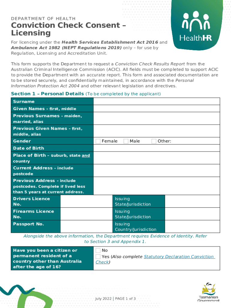 Conviction Check Consent Doc Template | pdfFiller