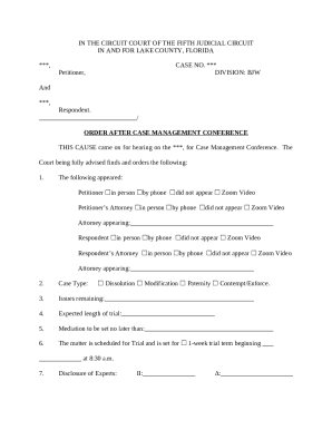 Trial Order-Domestic Relations - Fifth Judicial Circuit Doc Template | pdfFiller