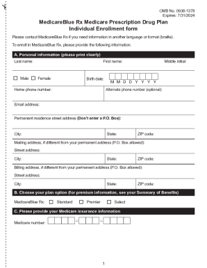 Fillable Online 2023 MedicareBlue(PDP) Rx Medicare Prescription Drug ...