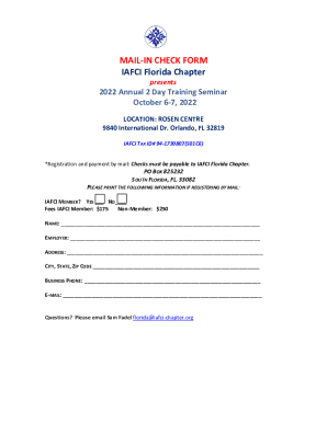 Fillable Online MAIL-IN CHECK FORM IAFCI Florida Chapter Fax Email ...