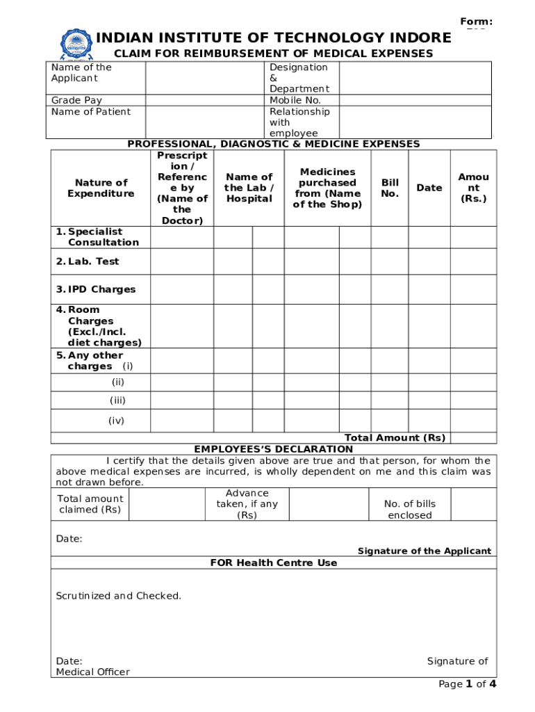 Medical Reimbursement Instructions and s Expense ... - people iiti ac ...