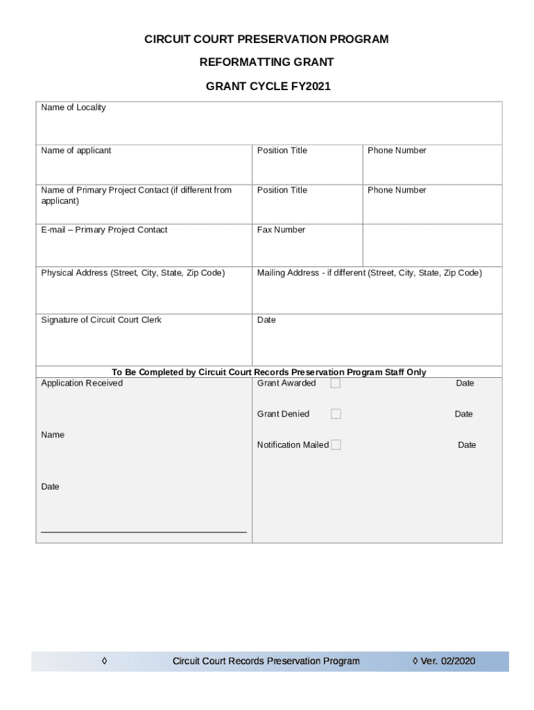 FY2021 Grant Program Application Guidance - OLGA Doc Template | pdfFiller