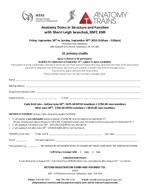 Fillable Online Anatomy Trains in Structure and FunctionCOURSE FULL Fax ...