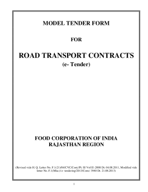 Fillable Online fci gov e-TENDER DOCUMENT FOR Issued by - RSMM Fax ...