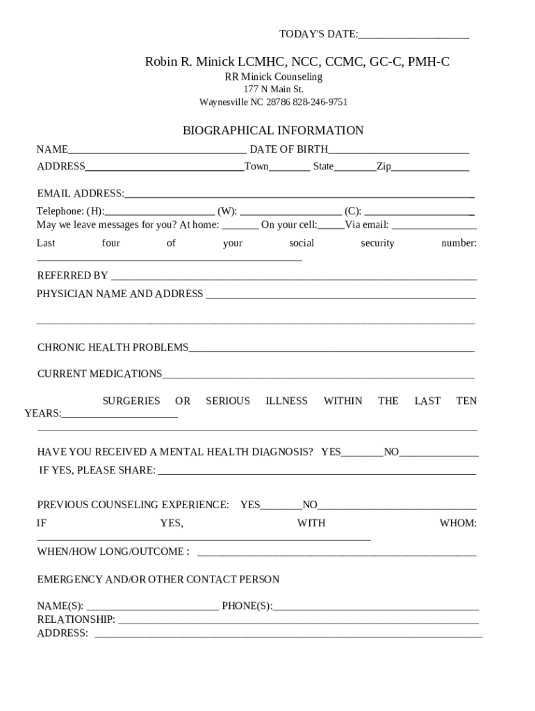Robin R Minick, United States, North Carolina, Waynesville Doc Template ...