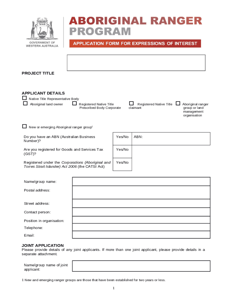 Aboriginal Ranger Program Application Round 3 2020. Aboriginal Ranger ...