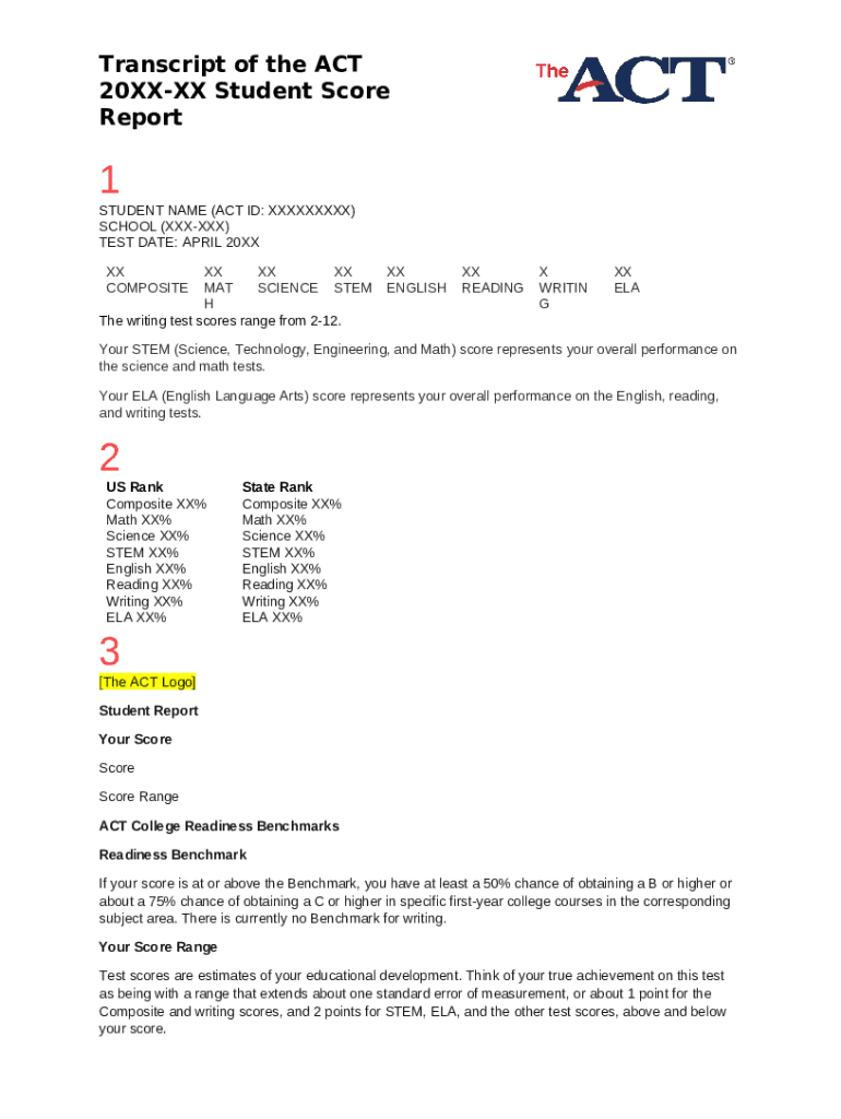 Student Score Report Transcript - dpi wi Doc Template | pdfFiller