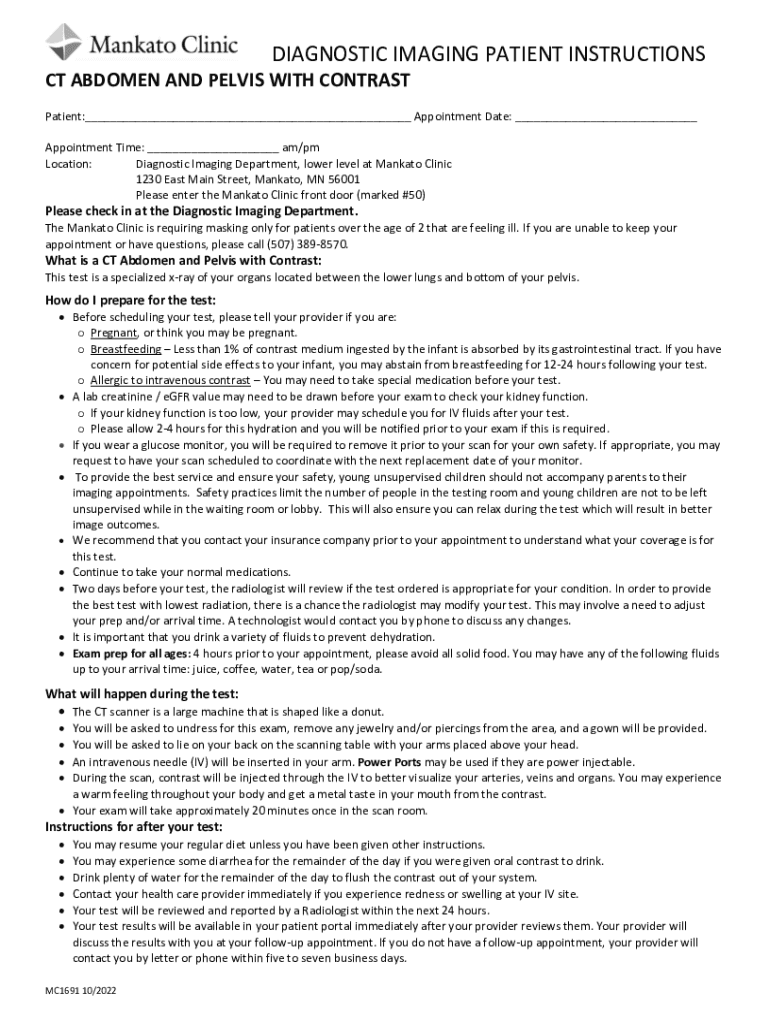 Fillable Online Diagnostic Imaging Patient Instructions Pelvic Ultrasound Fax Email Print ...