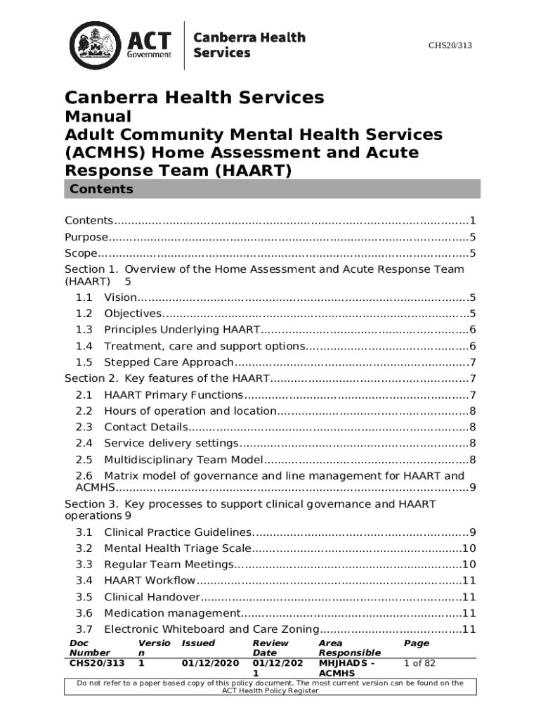 Adult Community Mental Health Services (ACMHS) Home Assessment and ...