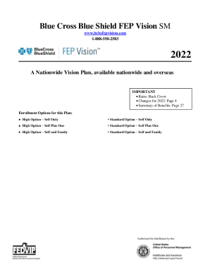 Fillable Online BCBS FEP Vision: Vision care for federal employees Fax ...