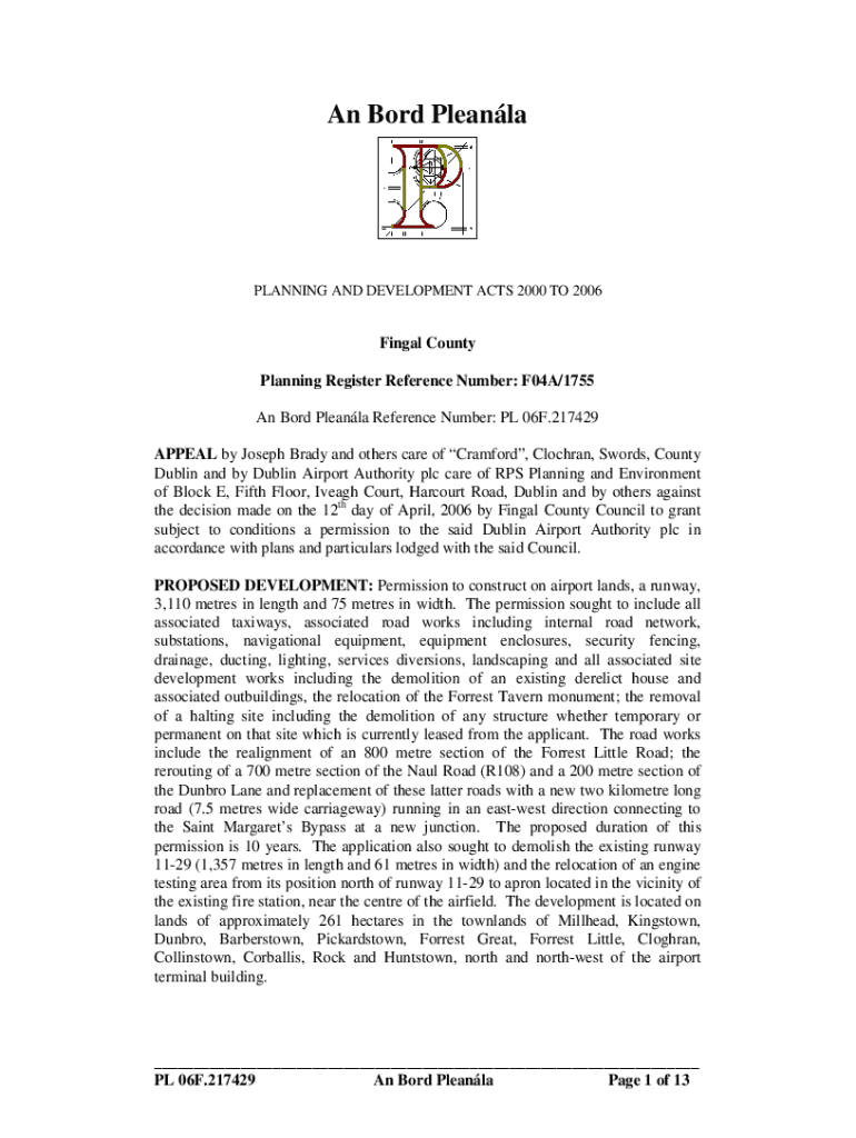 Fillable Online record of chief executive's order - Fingal County ...