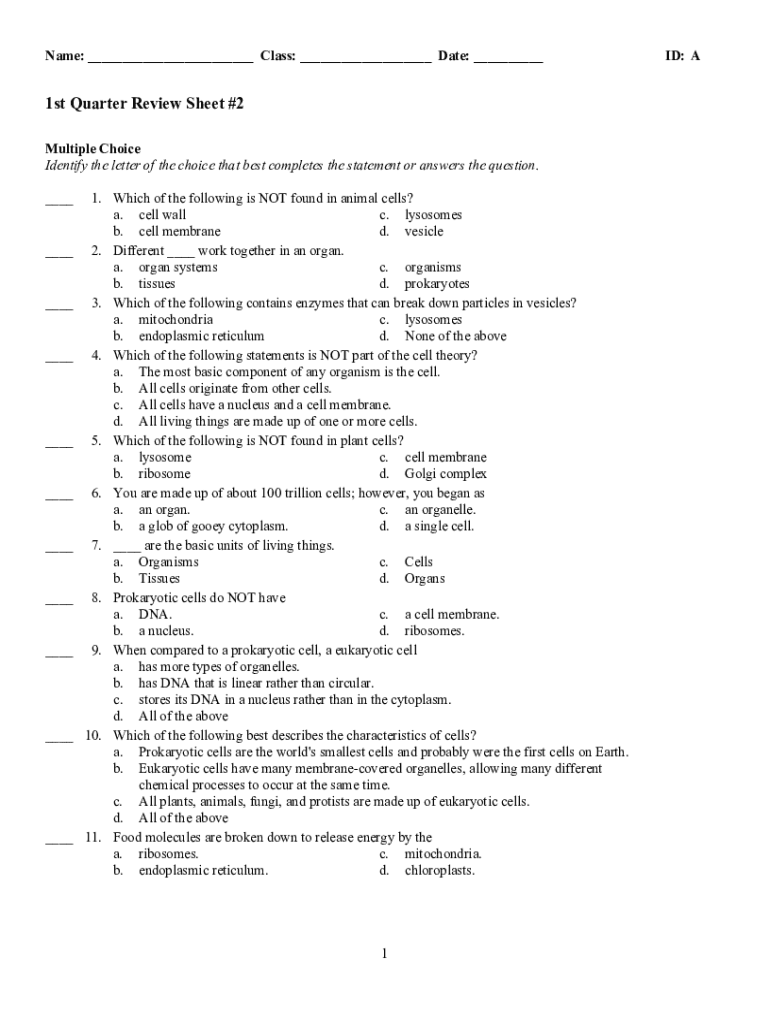 Fillable Online ClassQuarter 2 Exam Review Sheet - Studylib Fax Email ...