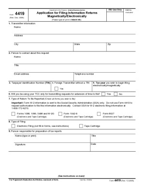 Fillable Online Form 4419. Taxes Fax Email Print - pdfFiller