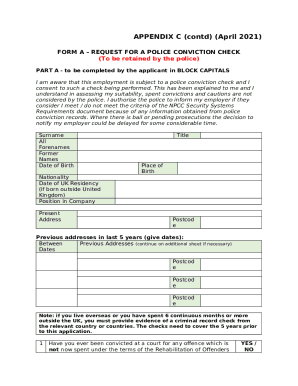 Appendix C Disclosure of convictions Doc Template | pdfFiller