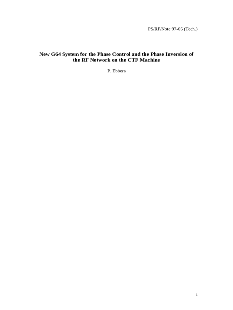 Change in G64 Control for new Analogue Phase-Loop System Doc Template ...