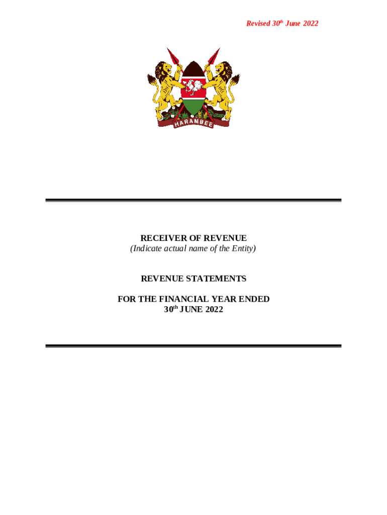 RECEIVER OF REVENUE (Indicate actual name of the Entity ... Doc ...