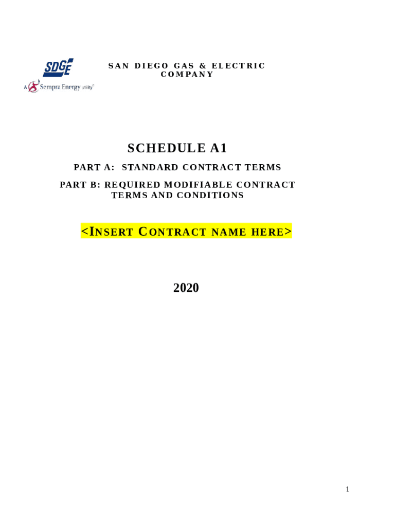 Part A Standard Contract Terms and Conditions - SoCalGas Doc Template ...