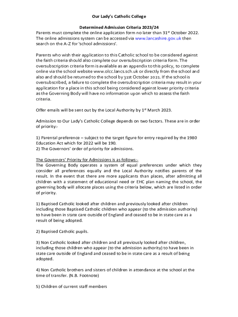 Fillable Online Counselors' Corner - Our Lady of the Sacred Heart High School Fax Email Print ...