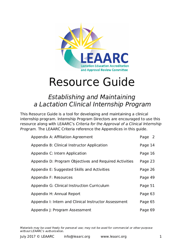 Clinical Internship Program - Lactation Education Resources Doc ...