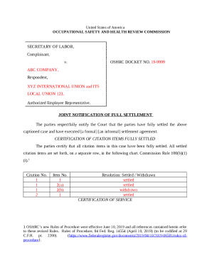 united states of america - OSHRC Doc Template | pdfFiller