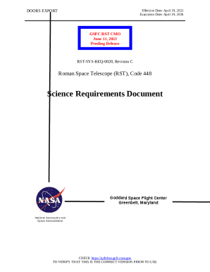 Science Requirements Document - NASA Universe Exploration - asd gsfc ...