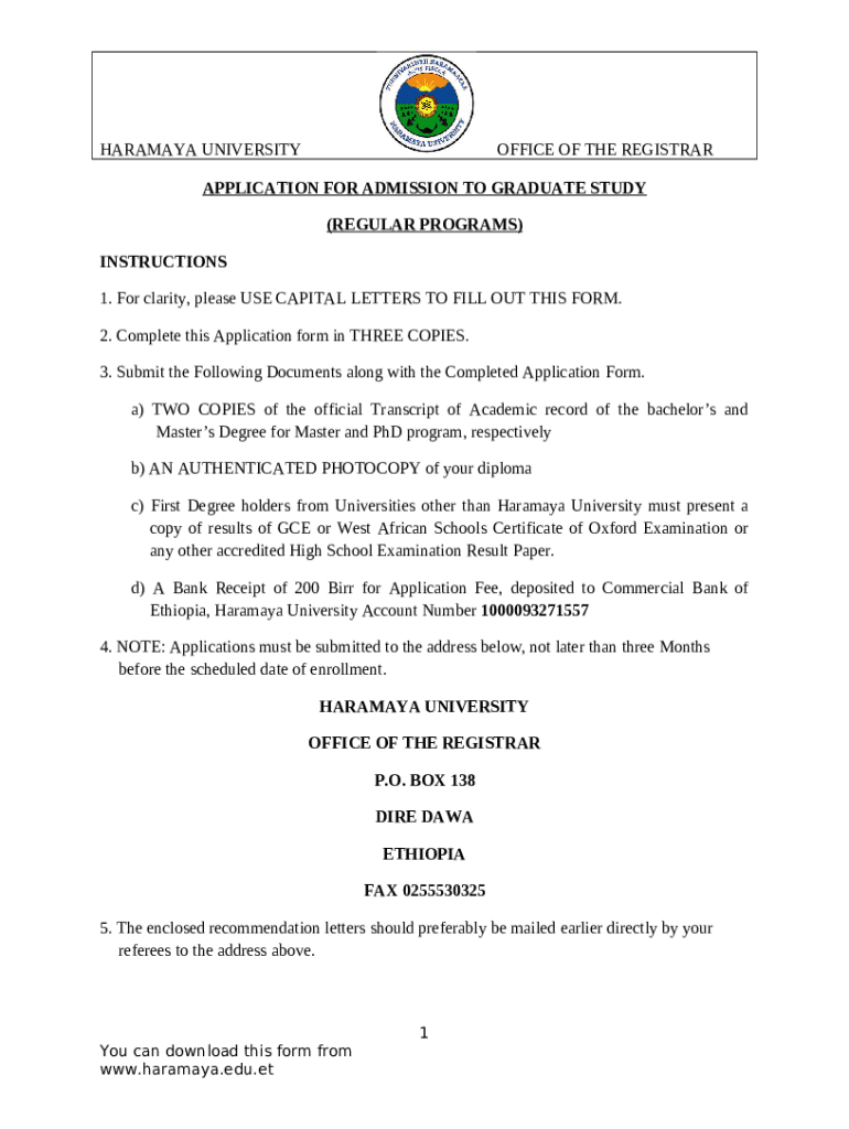 Application for PhD and Master's Programs Doc Template | pdfFiller