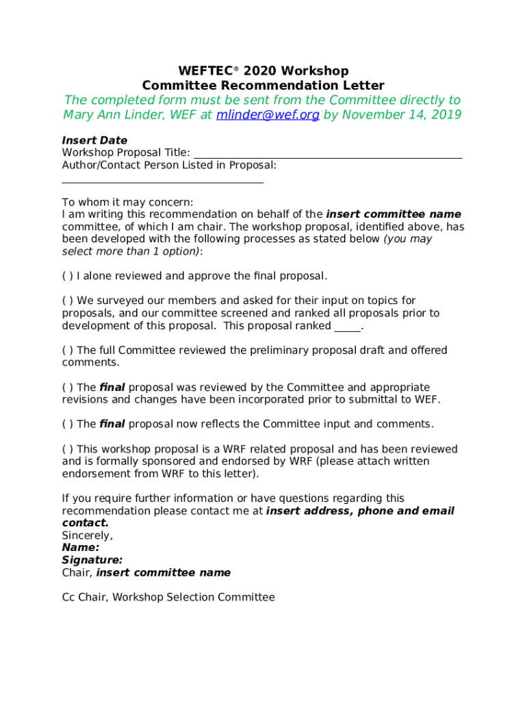 weftec-2023-workshop-pre-proposal-.doc Doc Template | pdfFiller