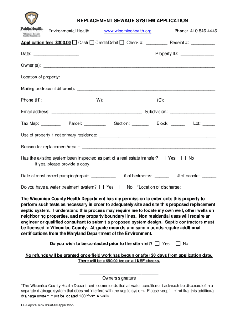 Fillable Online Applications and Information - Wicomico County Health ... Fax Email Print ...